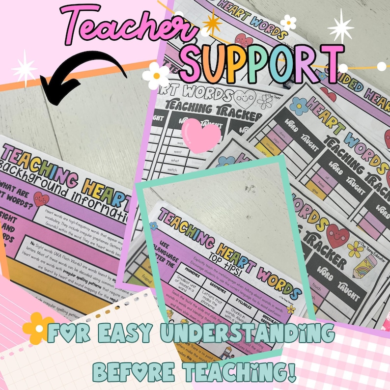 GUIDED HEART WORDS Teacher's Guide / Science of Reading / Tricky Words ...