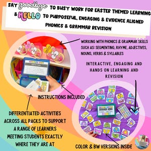 Easter Phonics and Grammar Booster Pack - Science of Reading - Task ...
