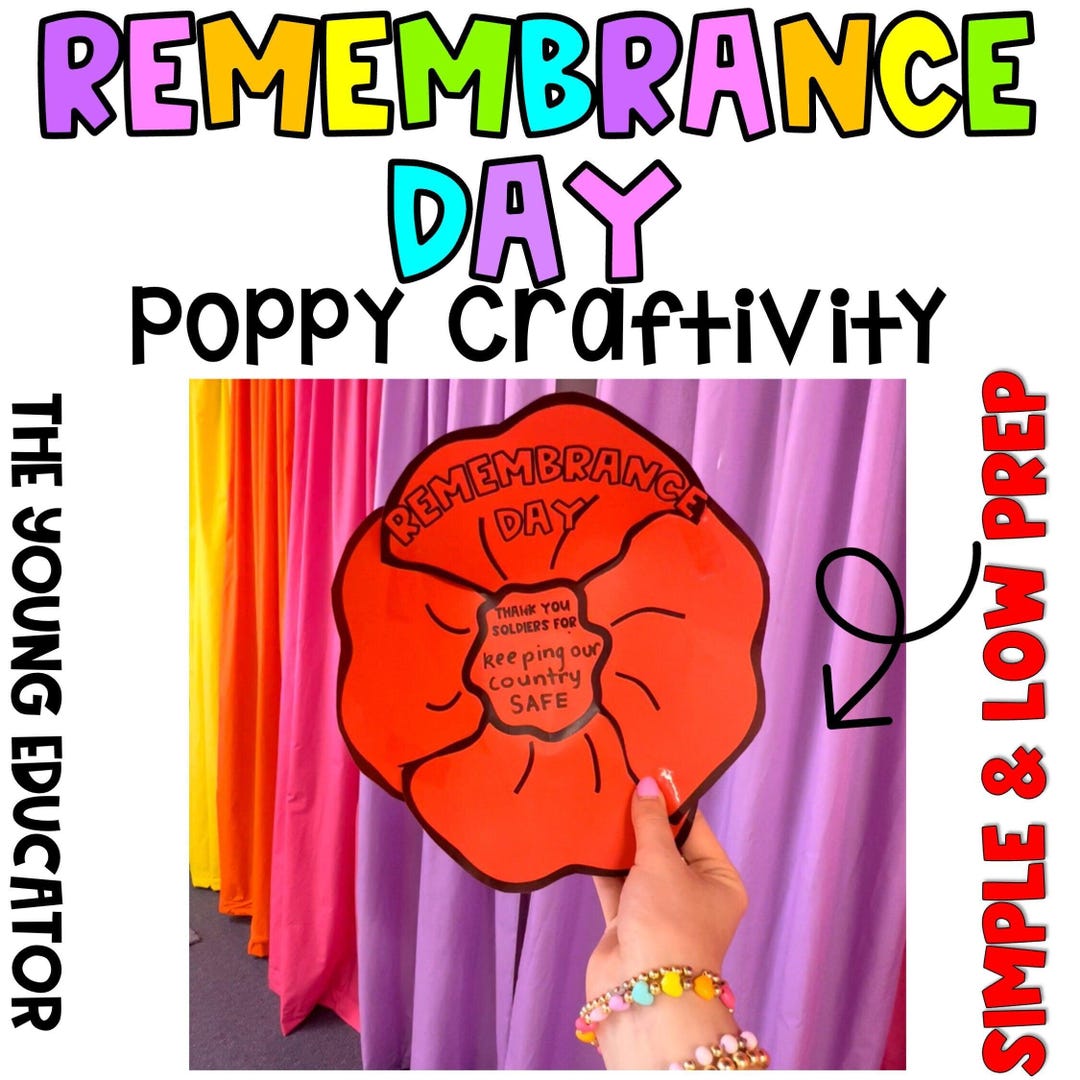 Remembrance Day Poppy Craftivity *low Prep* - Etsy