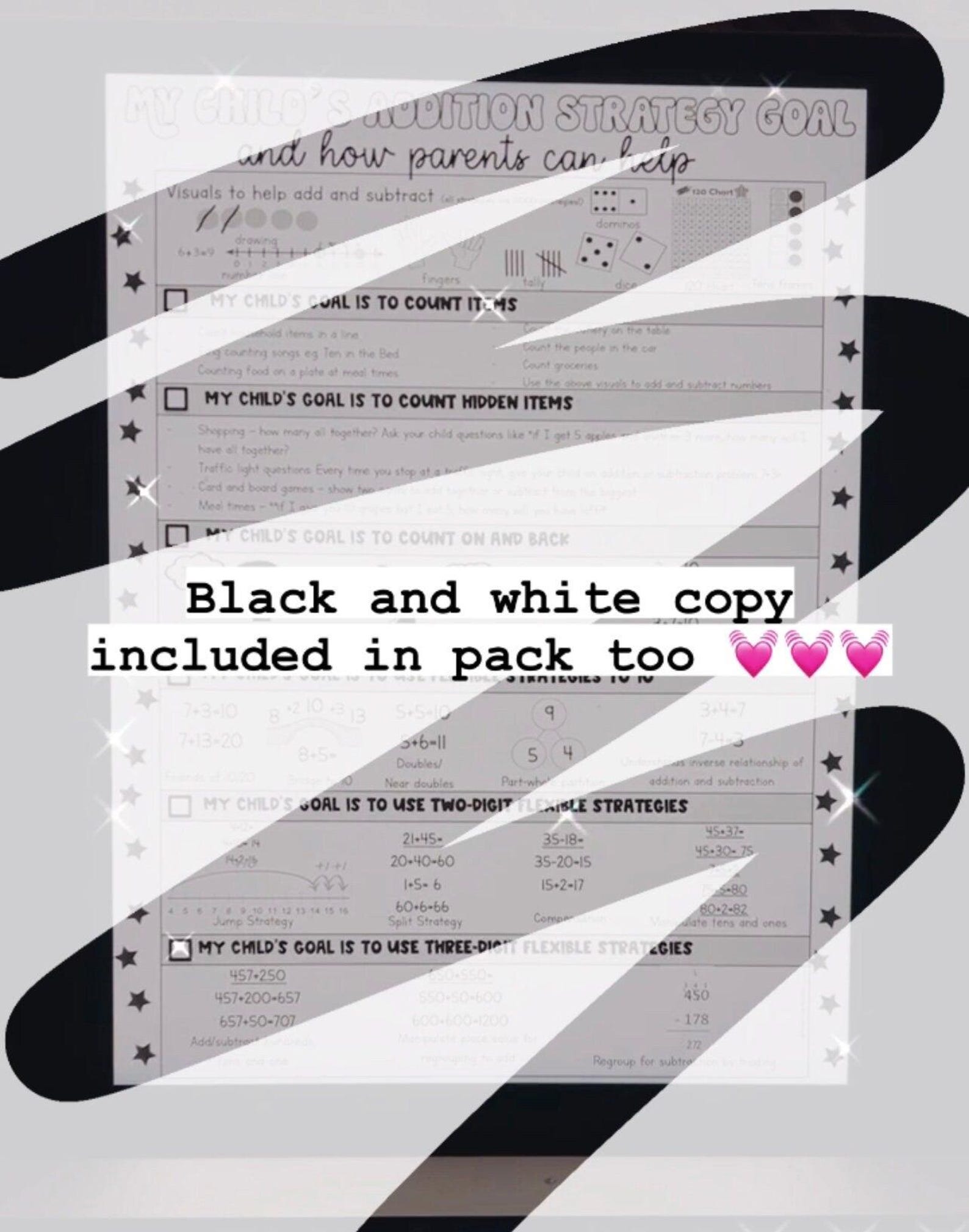 Addition and Subtraction Progressions Parent Handout / Additive ...