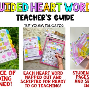 GUIDED HEART WORDS Teacher's Guide / Science of Reading / Tricky Words ...