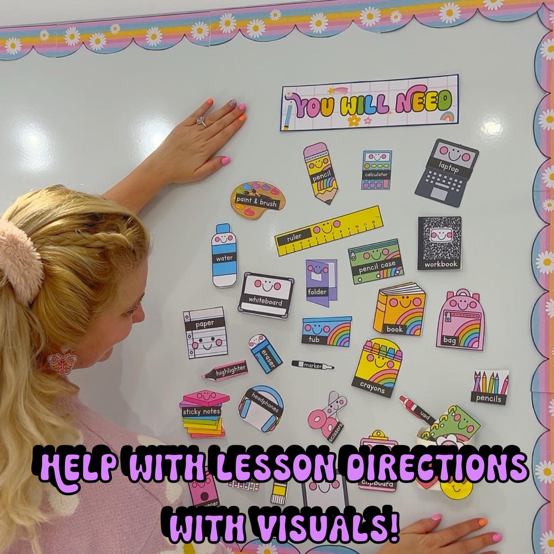 Rainbow 'you Will Need' Visual Supplies Cards / Classroom Management ...