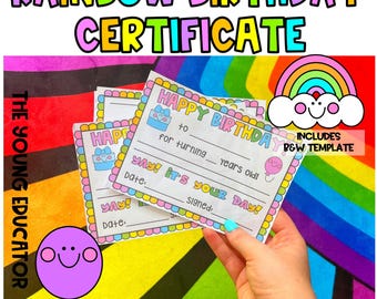Happy Birthday Certificate Award Premade Ready Made Instant Download ...