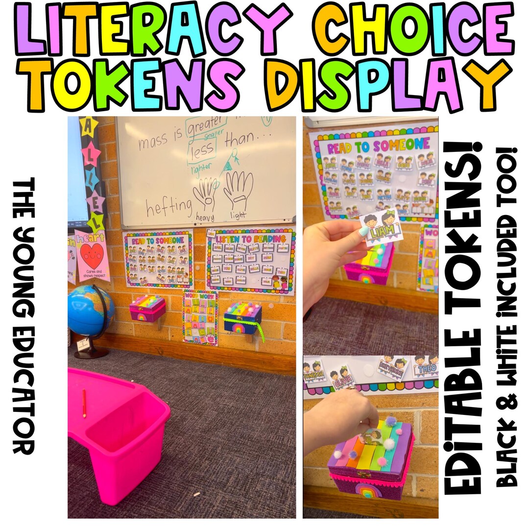 Literacy Task *choice* Token Display - Tracking Student Choice - Etsy