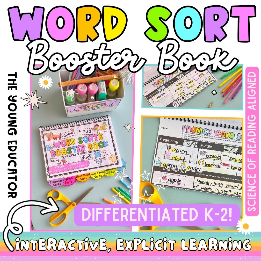 Word Sorts Booster Book | Science of Reading Differentiated K-2 Phonics ...