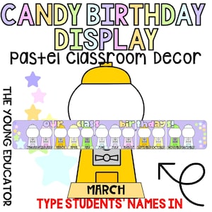 PASTEL CANDY BIRTHDAY Display *classroom Decor* - Etsy