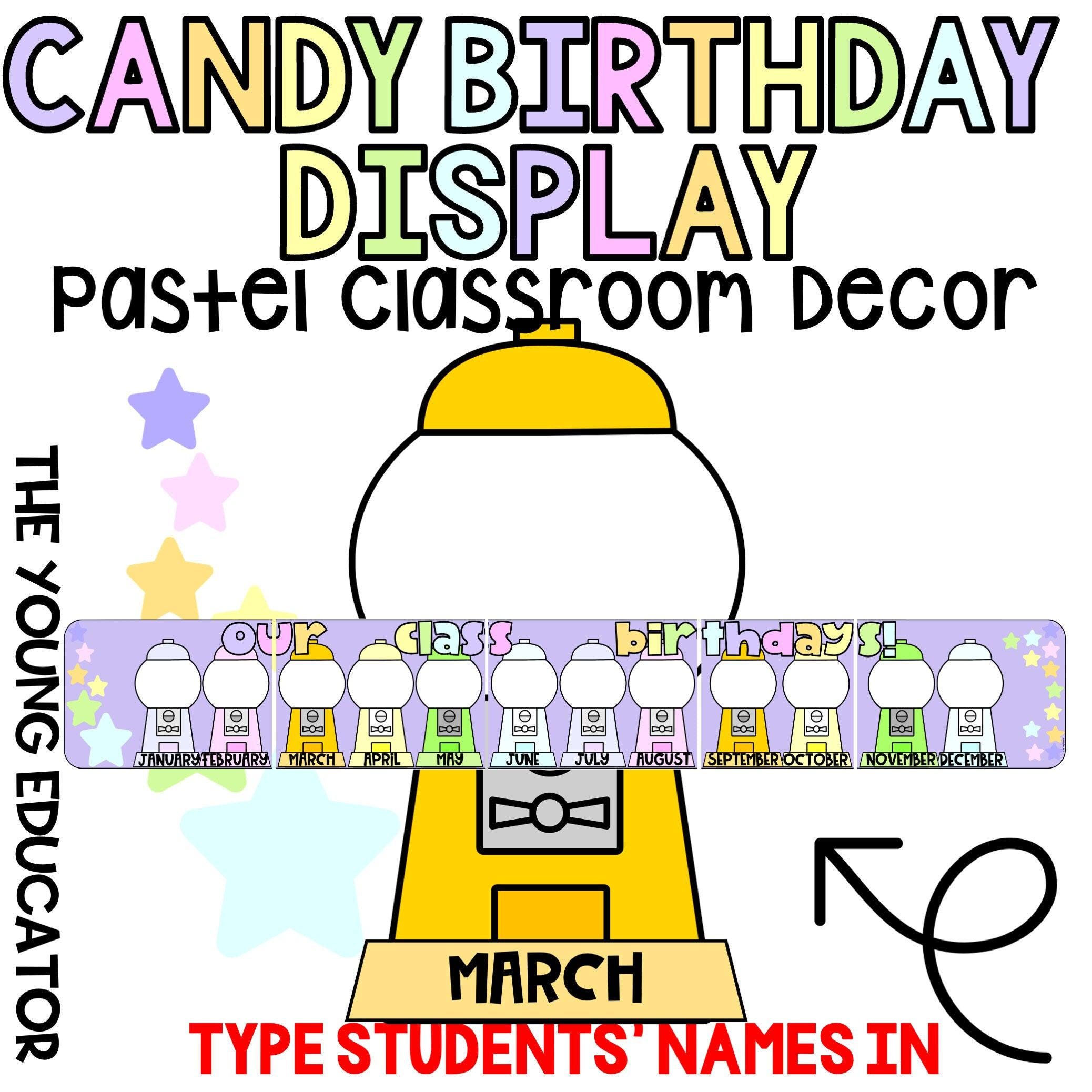 PASTEL CANDY BIRTHDAY Display *classroom Decor* - Etsy