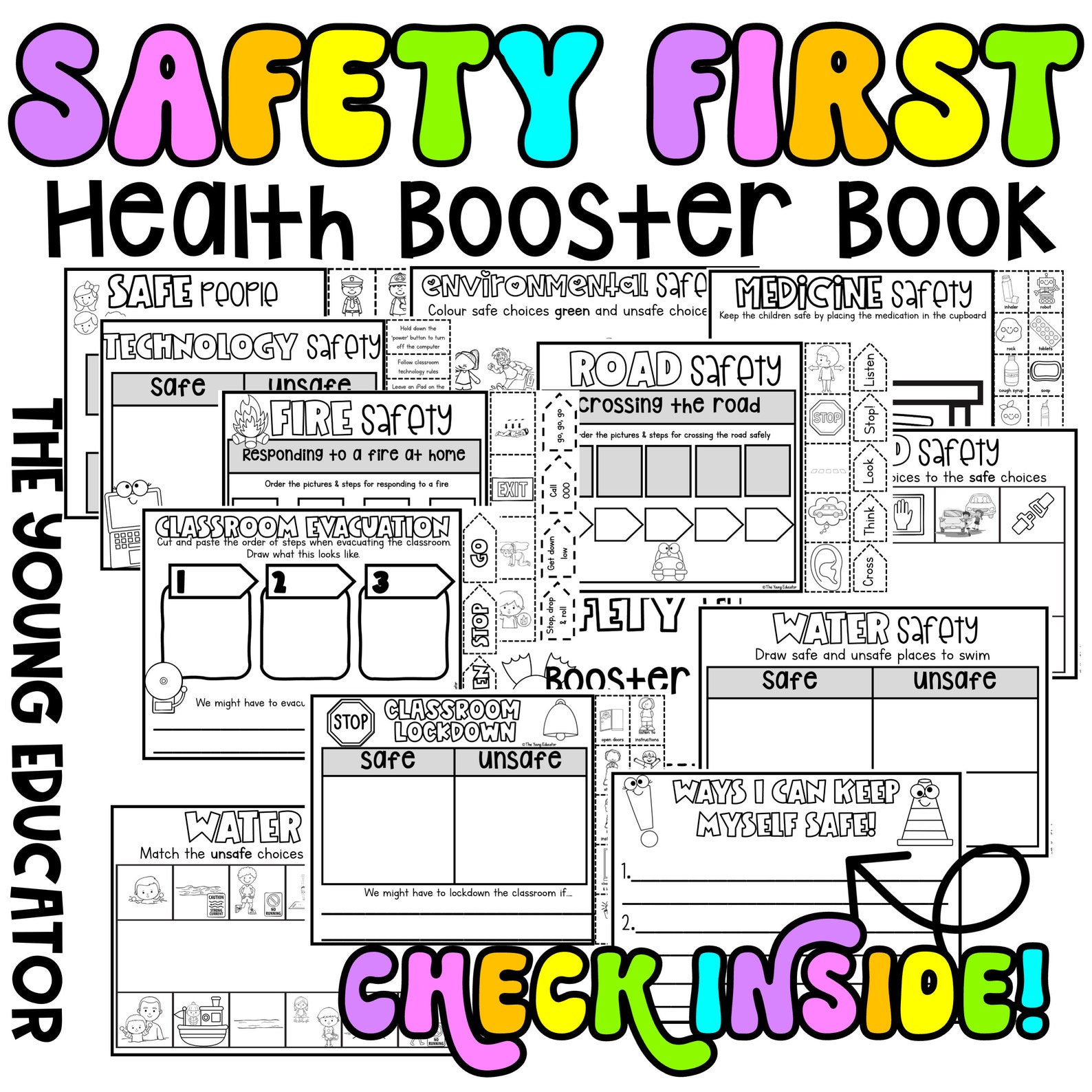 SAFETY FIRST Health Education Booster Book fire, Water, Lockdown ...