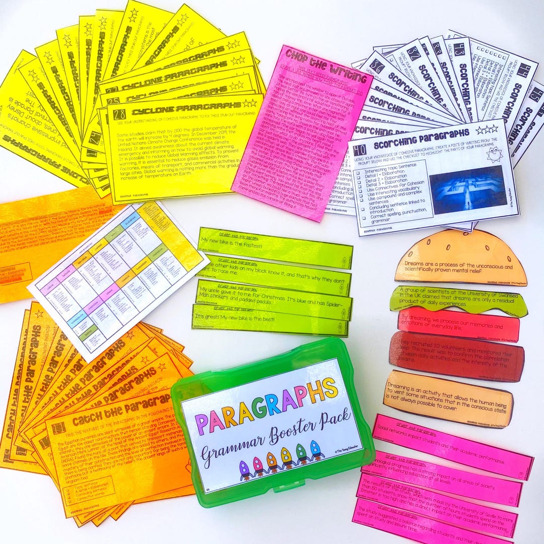 8. Paragraphs Upper Grades Grammar Booster Pack - Etsy