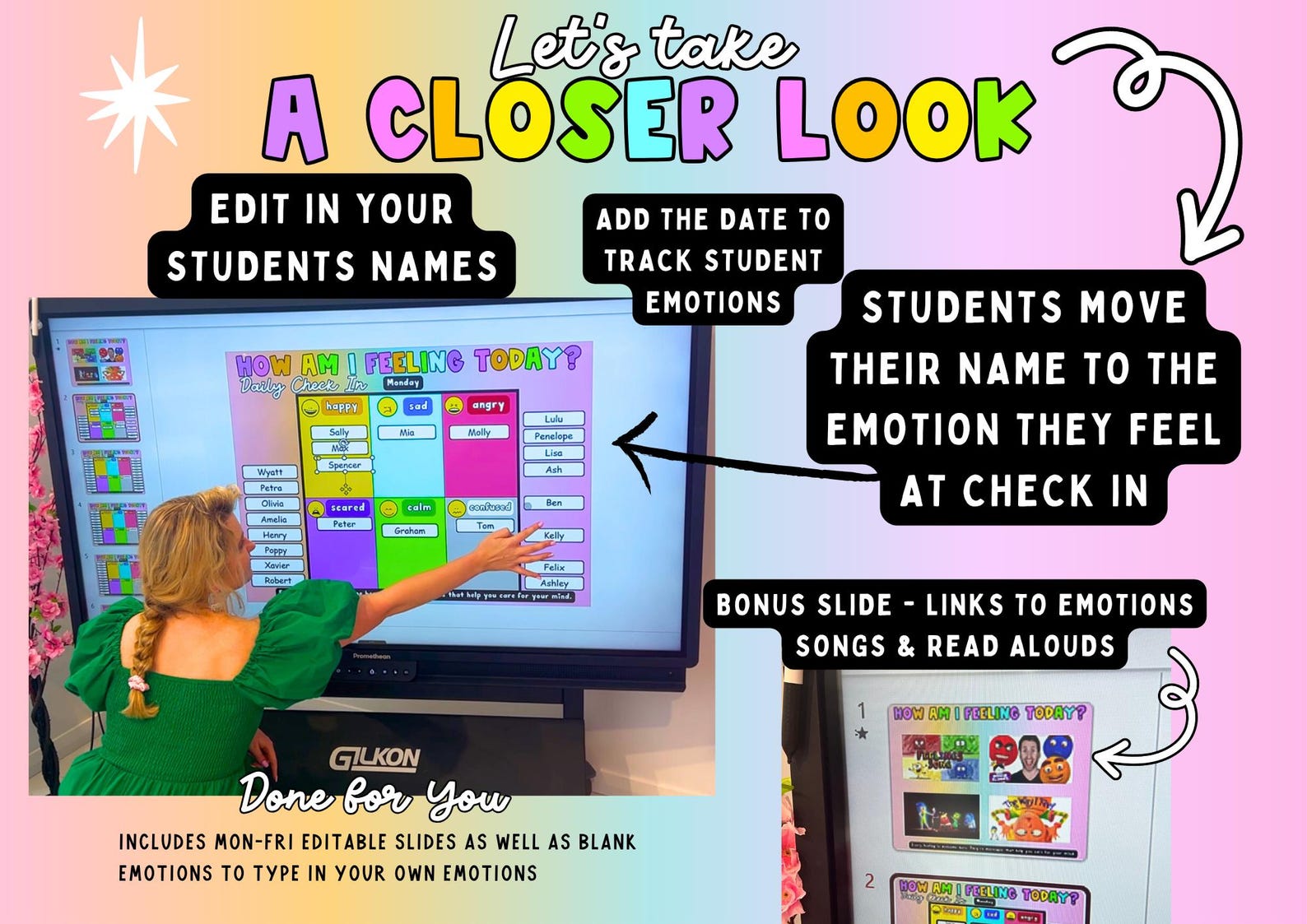 Morning Feelings & Emotional Check-in Visual Slides |daily SEL Routine ...