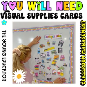 Rainbow 'you Will Need' Visual Supplies Cards / Classroom Management ...