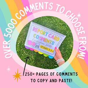 Differentiated Report Card Comments Bank - Grades 5 & 6 Curriculum ...