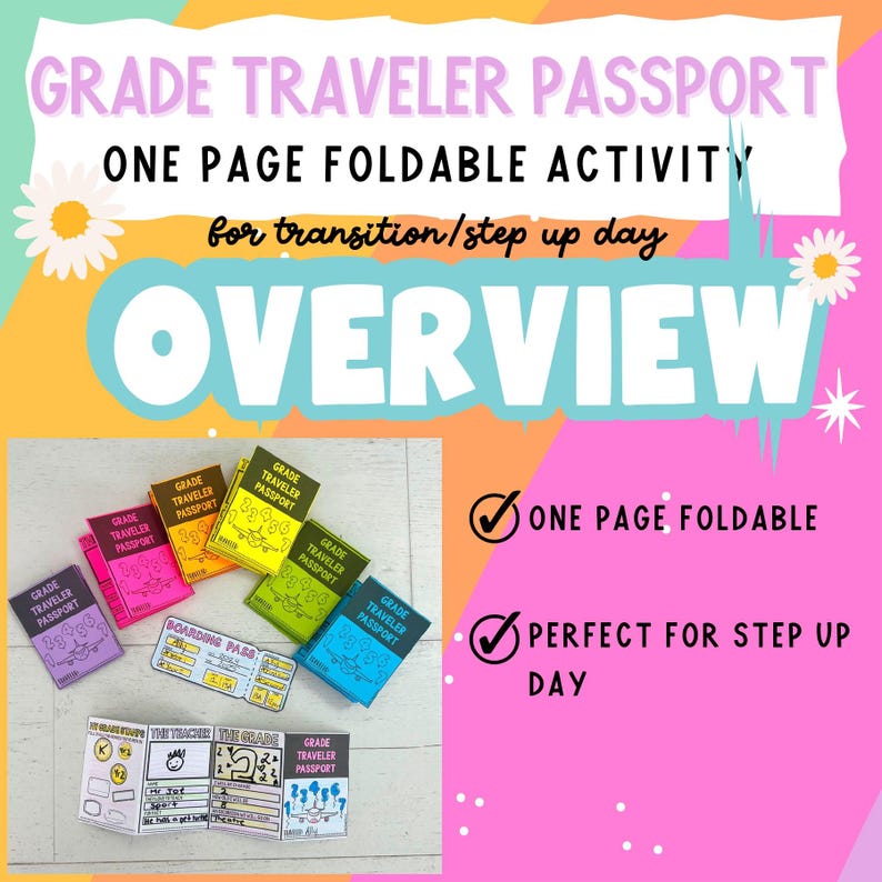 Grade Traveler Passport Activity -move Up/step up Day/new Grade ...