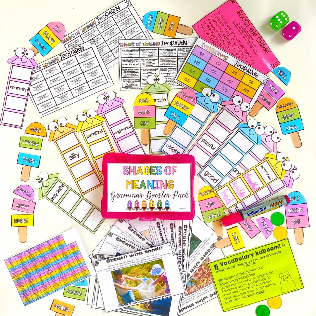 5. Shades of Meaning Upper Grades Grammar Booster Pack - Etsy