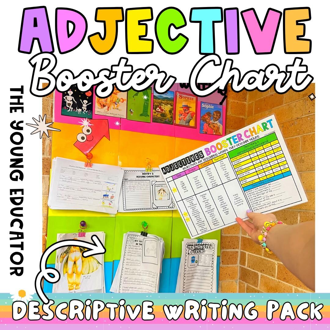 Adjectives Booster Chart & Descriptive Writing Prompts Pack - Etsy