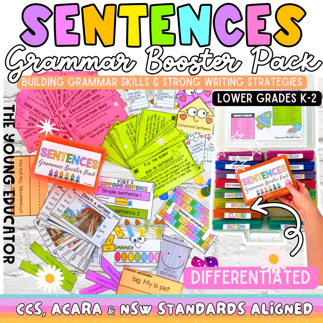 6. Sentences Lower Grades Grammar Booster Pack - Etsy
