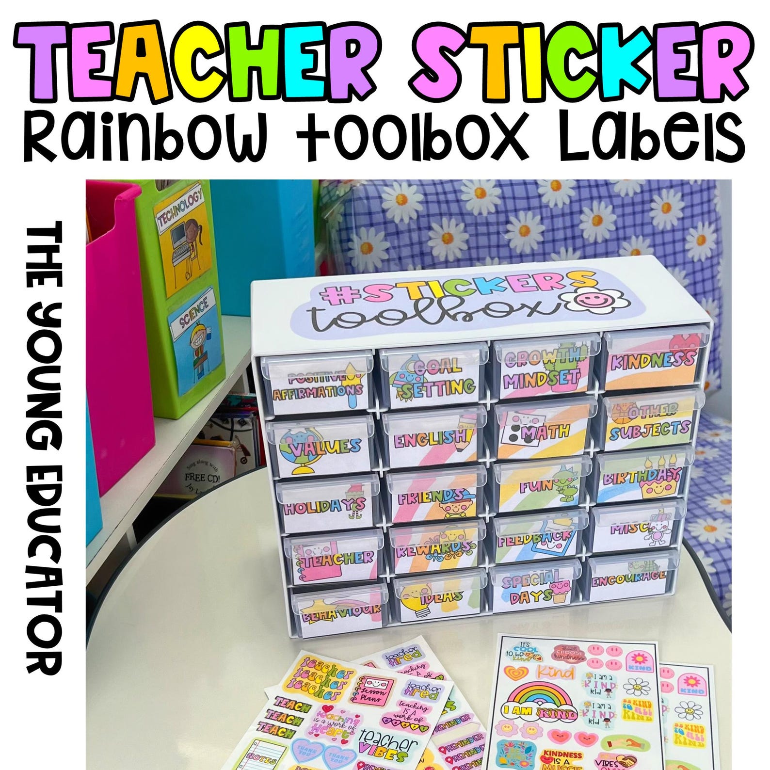 Sticker Toolbox Labels - Rainbow Bright - Etsy