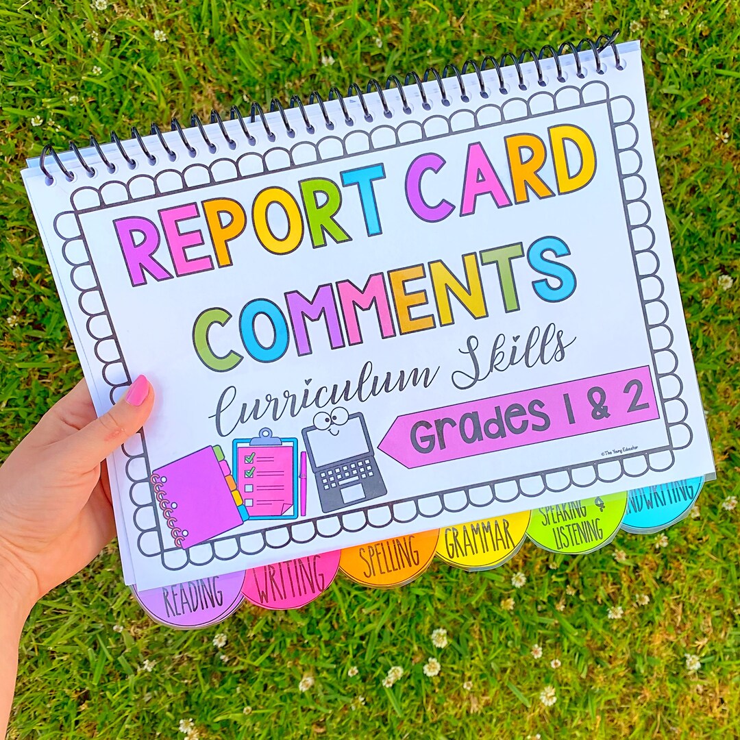 Report Card Comments Grades 1 and 2 Curriculum English & Math Skills - Etsy
