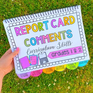 Report Card Comments Grades 1 and 2 Curriculum English & Math Skills - Etsy