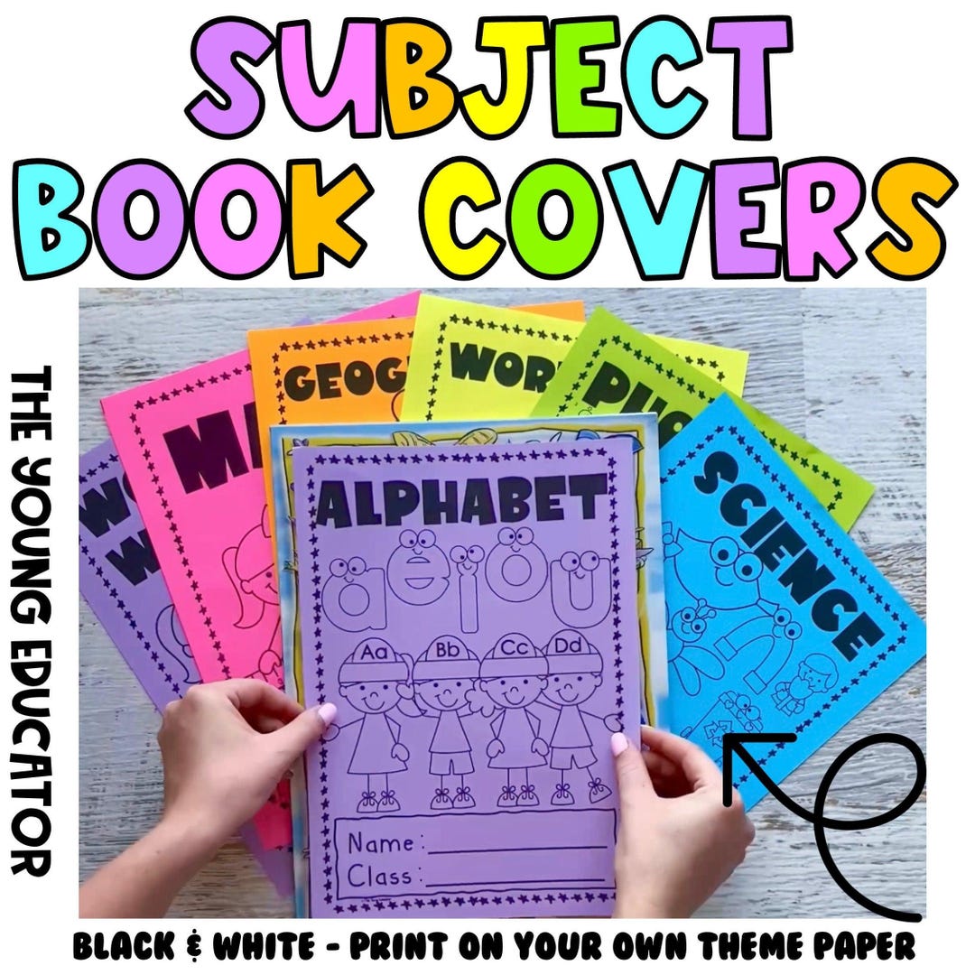 Editable Subject Book Covers - Back to School - Classroom - Etsy