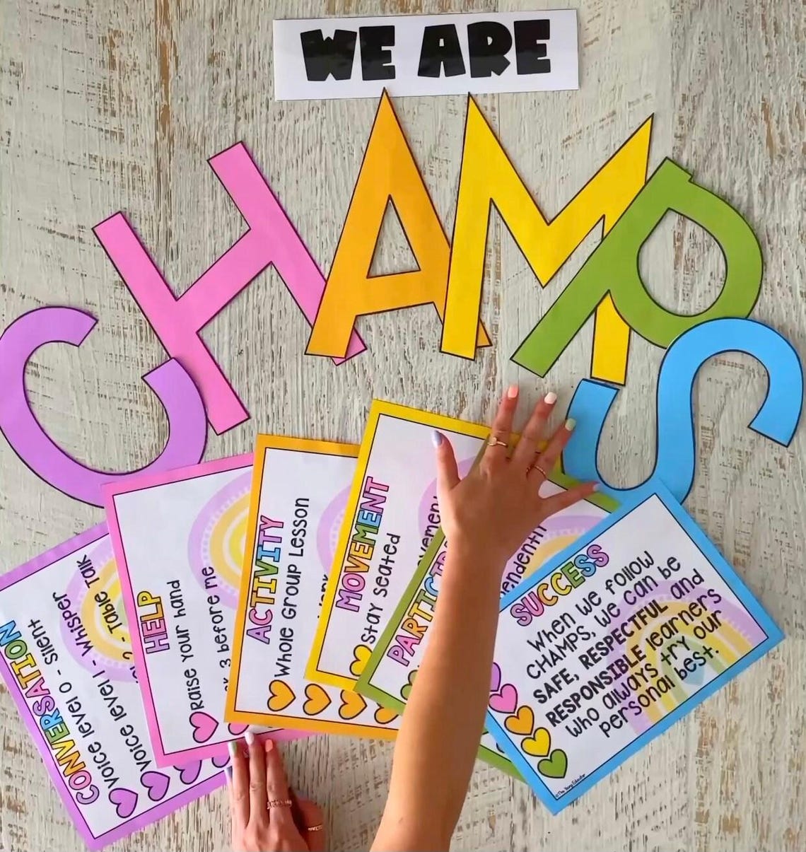 CHAMPS EDITABLE POSTERS | Classroom Rules Expectations - Etsy