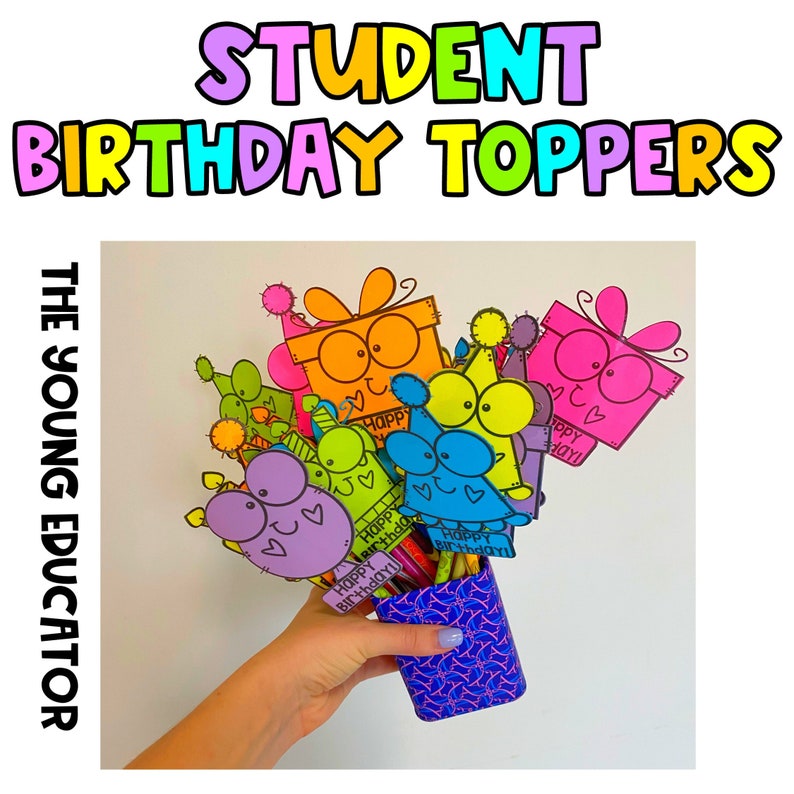STUDENT BIRTHDAY TOPPERS tags for Gifts Birthday Pencils - Etsy