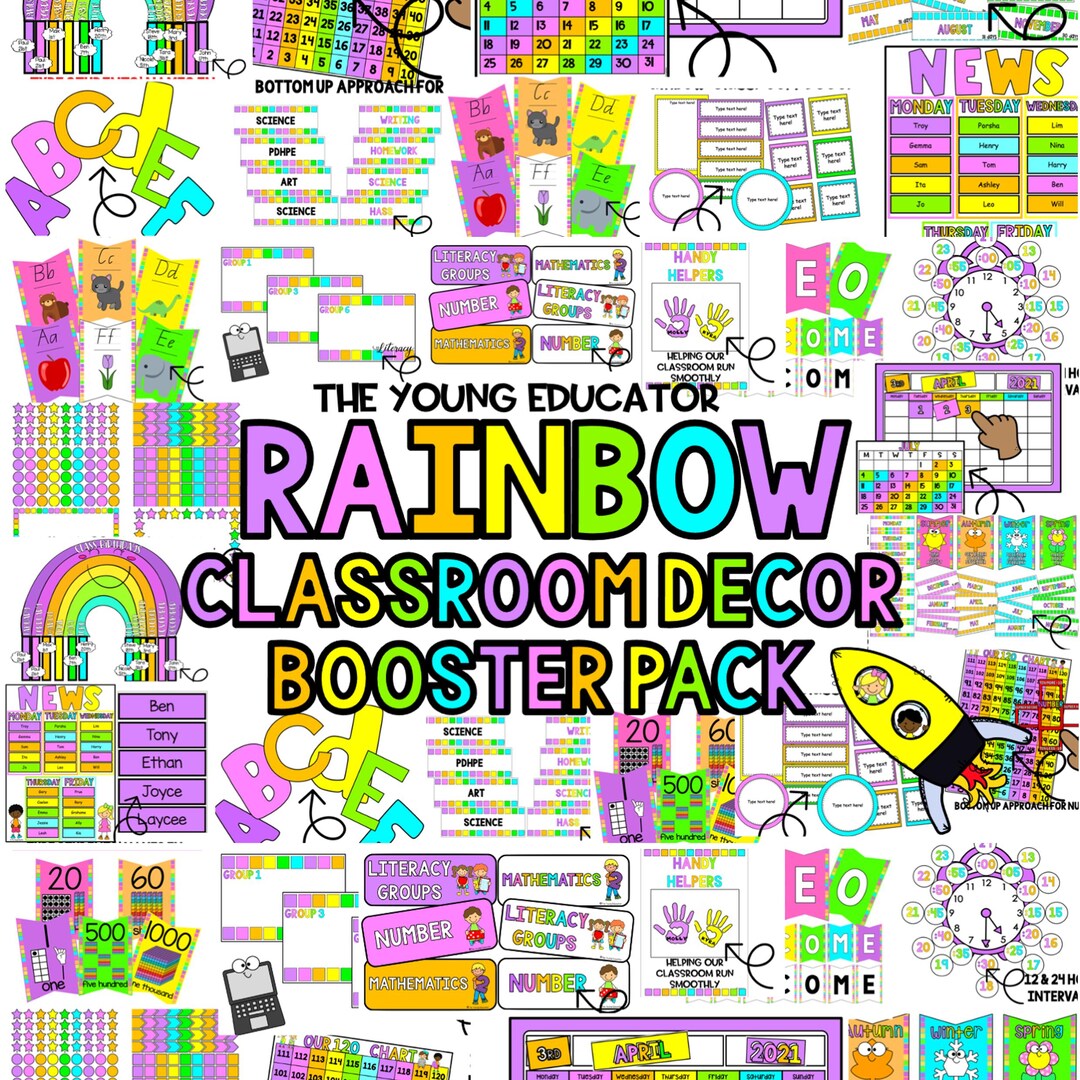 Rainbow Classroom Decor Booster Pack - Etsy