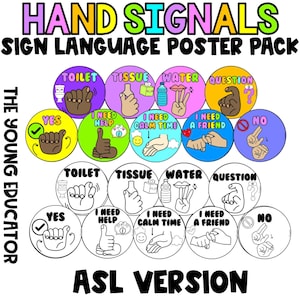 Auslan & ASL - Sign Language Hand Signals - Classroom Management ...
