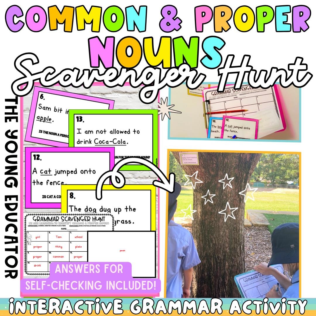 Nouns - Common & Proper - Grammar Scavenger Hunt - Etsy