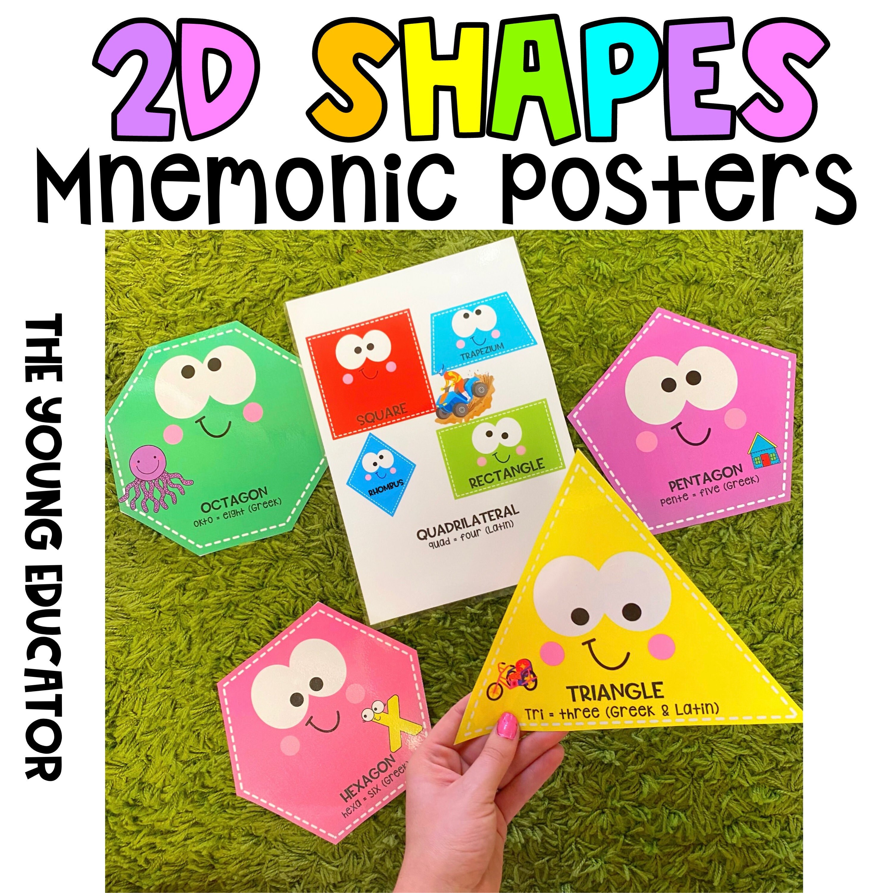 2D SHAPE POSTERS Name, Mnemonics & Etymology - Etsy