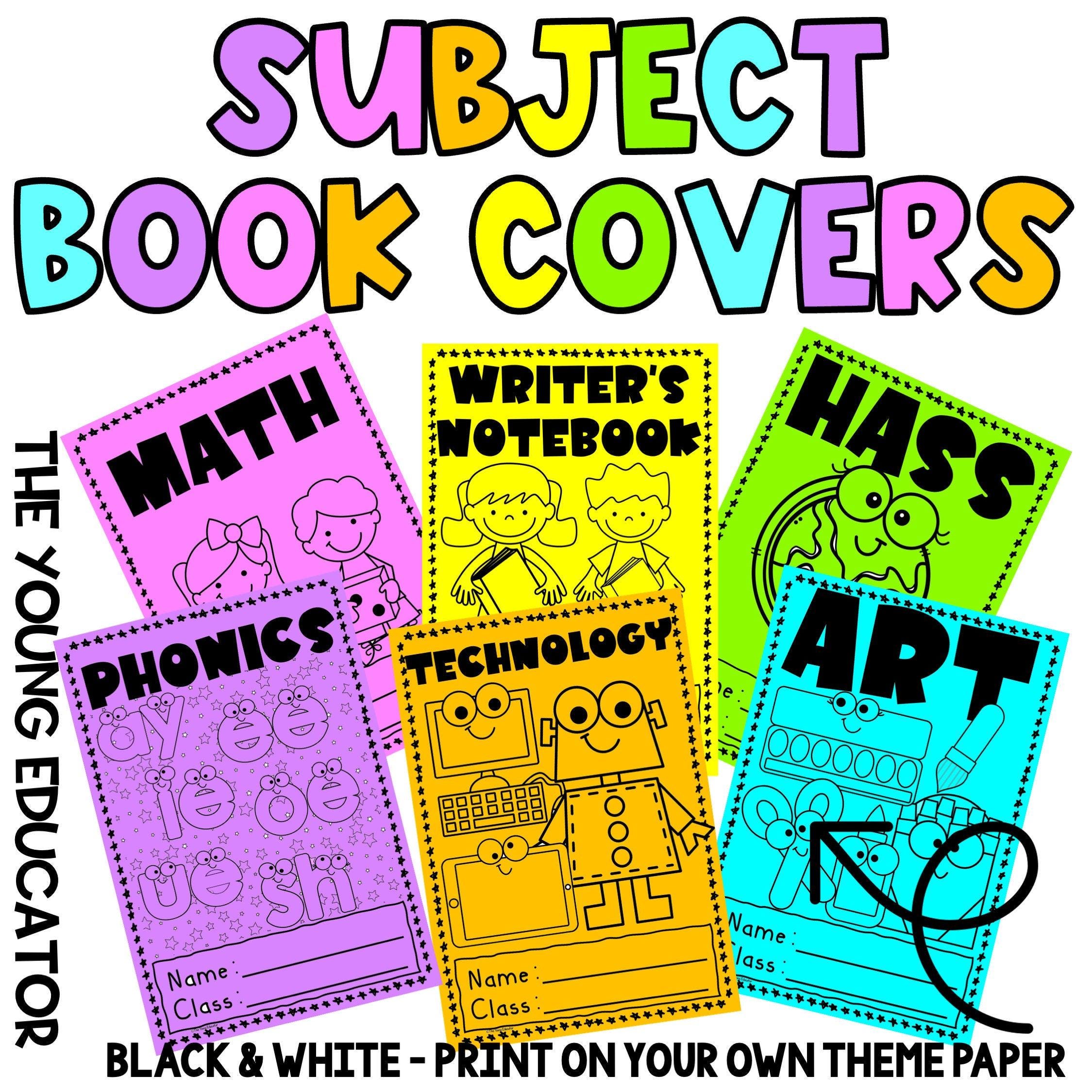 Editable Subject Book Covers - Back to School - Classroom - Etsy