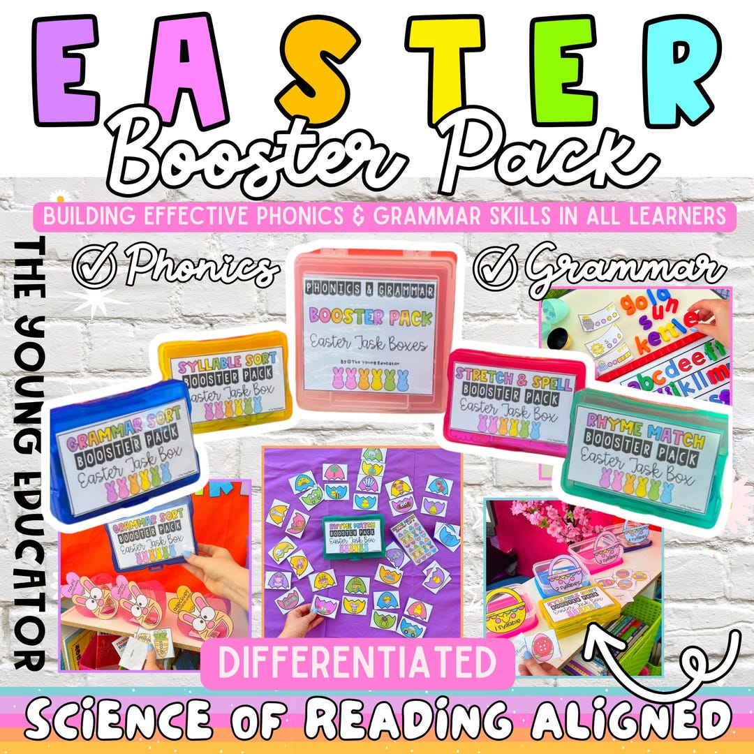 Easter Phonics and Grammar Booster Pack - Science of Reading - Task ...