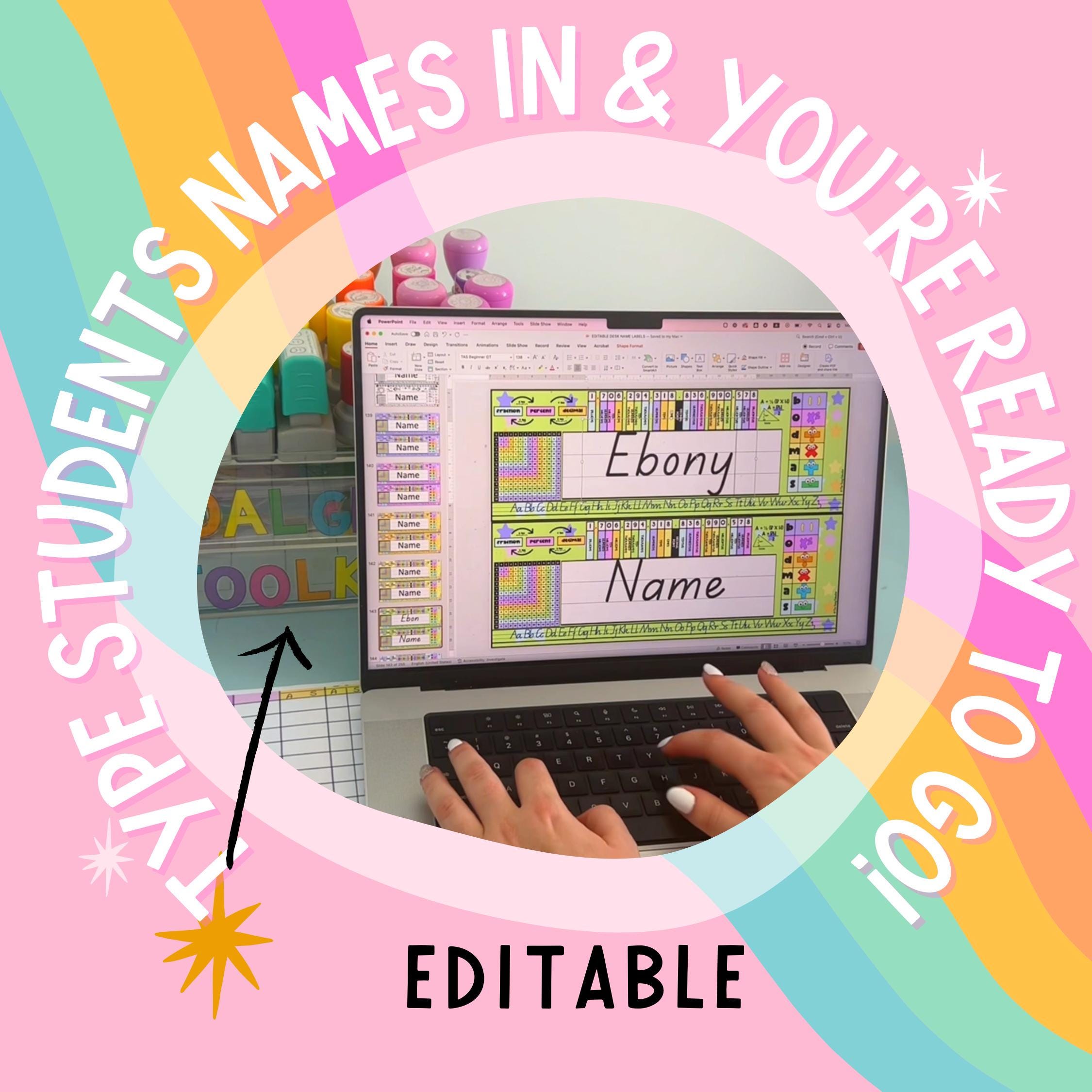 Editable Pastel Desk Plate Name Labels *lower & Upper Years* Back to ...