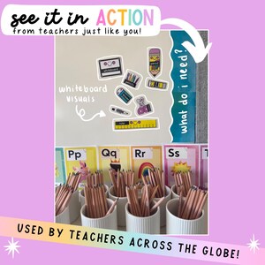 Rainbow 'you Will Need' Visual Supplies Cards / Classroom Management ...