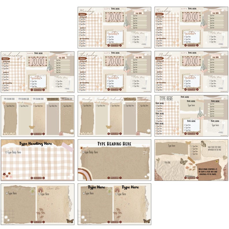 Neutral Boho Rainbow Everyday Teaching Slides / Lesson Organisation ...