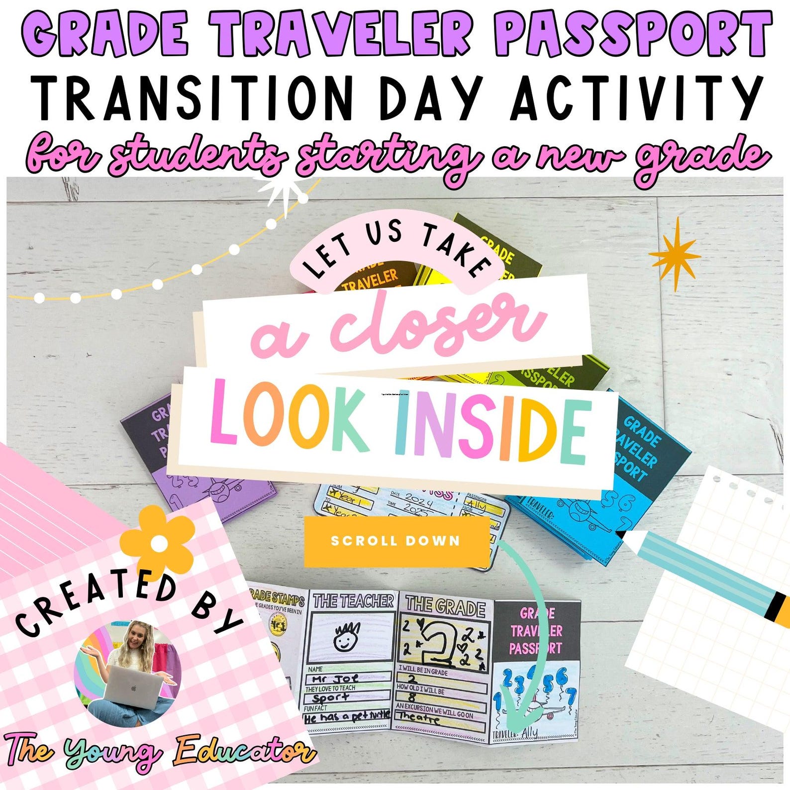 Grade Traveler Passport Activity -move Up/step up Day/new Grade ...
