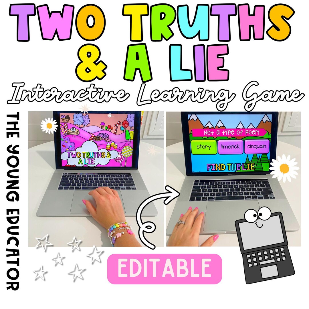 Two Truths and a Lie - Interactive Powerpoint Game *editable* - Etsy