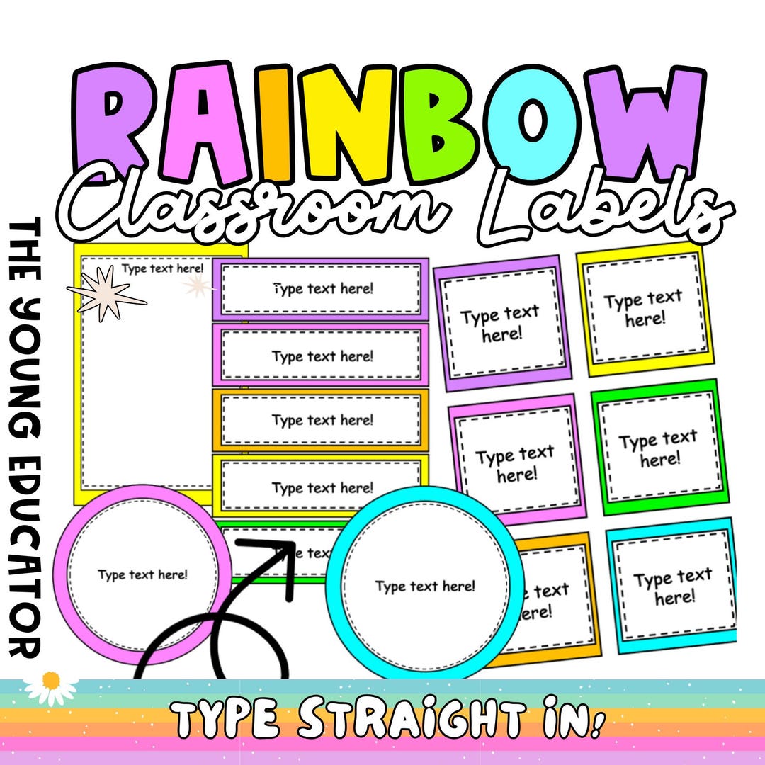 Editable Name Tags Plates | Locker Labels | Bin Tags | Rainbow ...