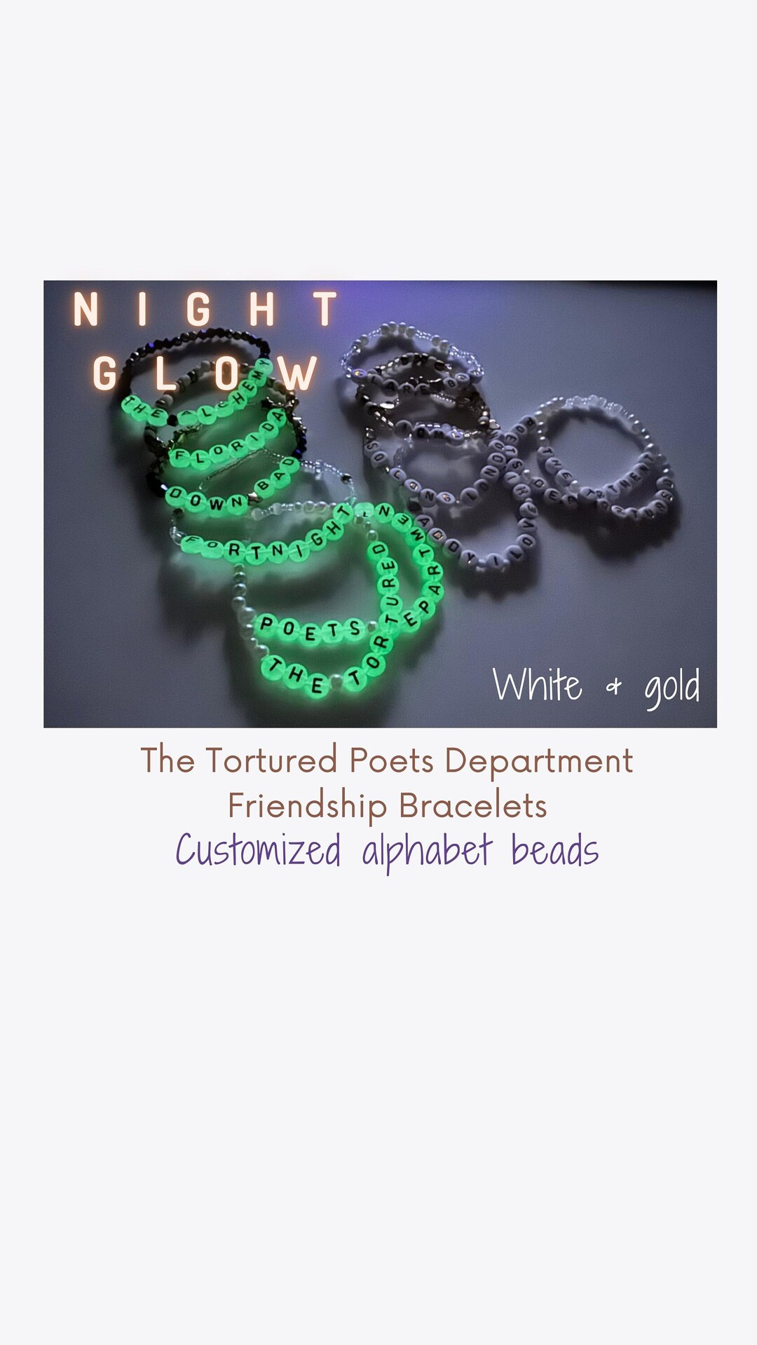 Ships Fast the Tortured Poets Department 5,10,15 Pack Glow in the Dark ...