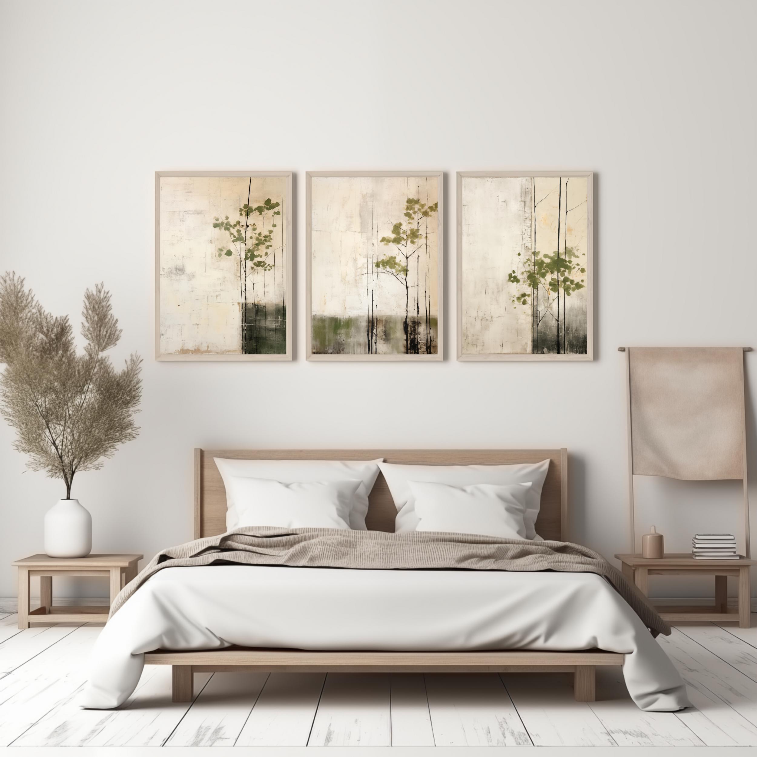Japandi Sage Tree Wall Art Prints: Minimalist Wabi Sabi Set (digital ...