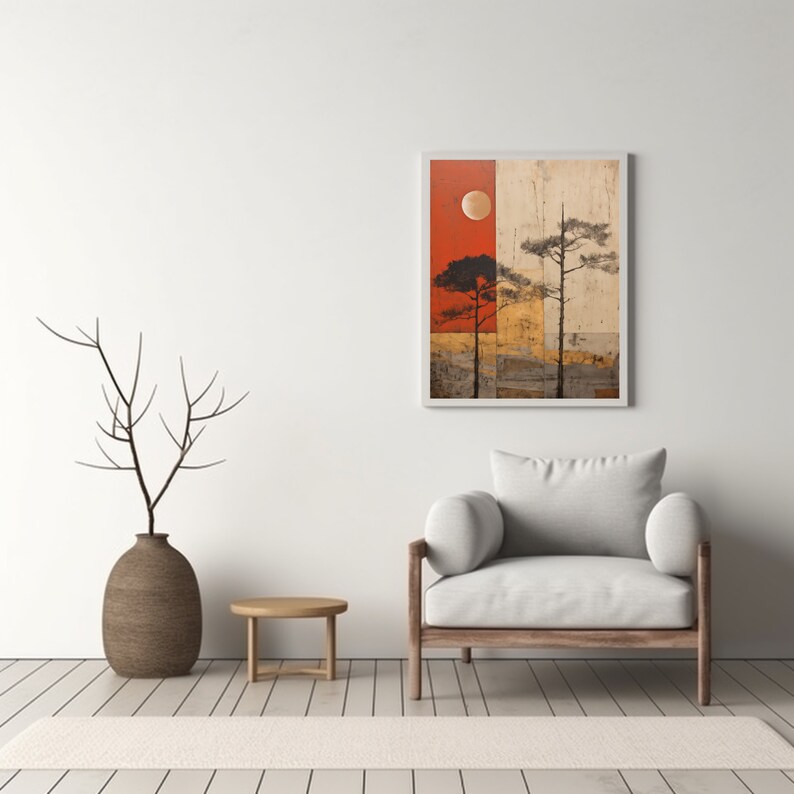 Japandi Wandkunst Terrakotta Natur Wabi Sabi Kunst Abstrakter Naturdruck Sofortiger Download ...