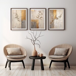 Set of 3 Japandi Wall Art | Japandi Art | Wabi Sabi Wall Art ...