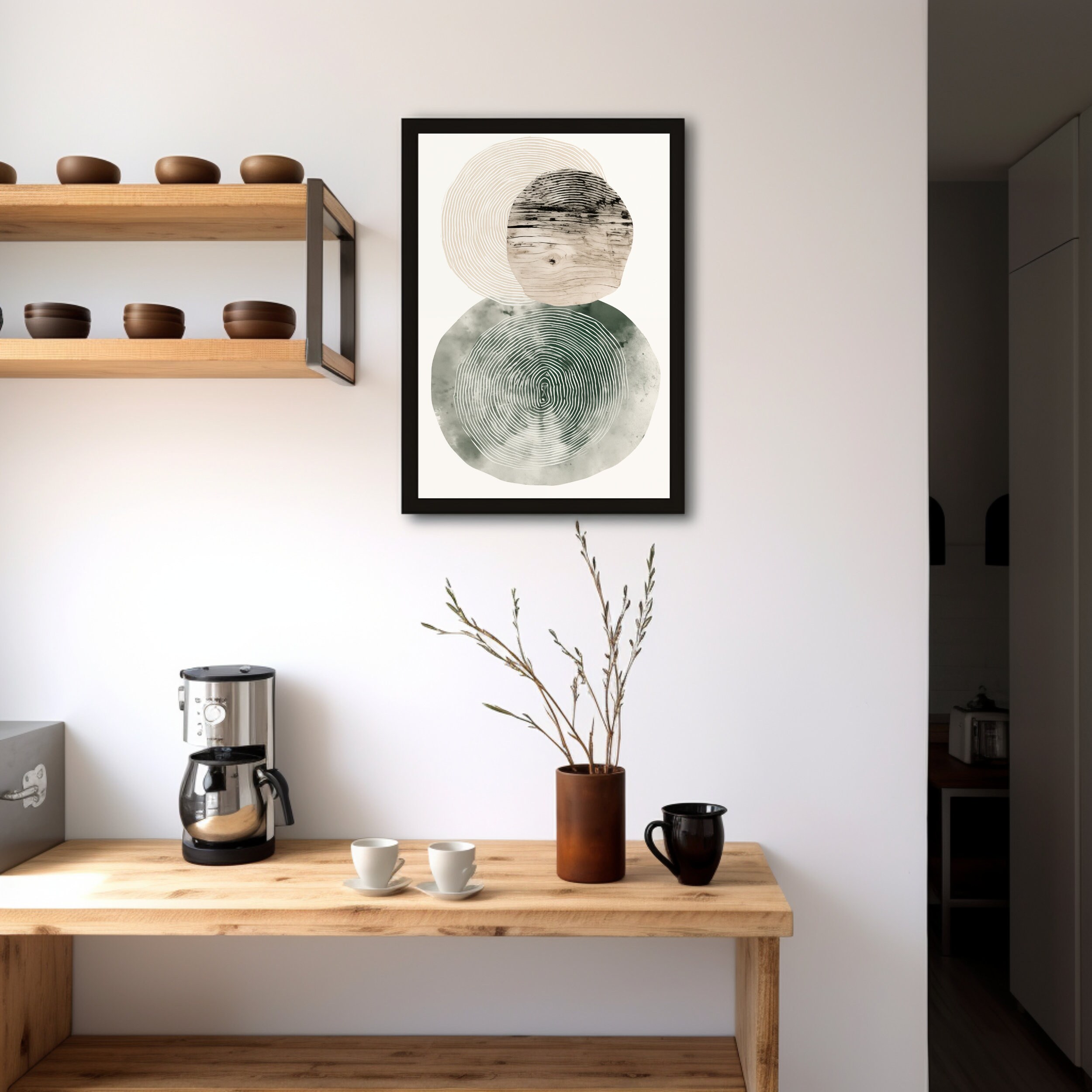 Japandi Wall Art Sage and Neutral Nature Wabi Sabi Art Abstract Nature Print Instant Download ...