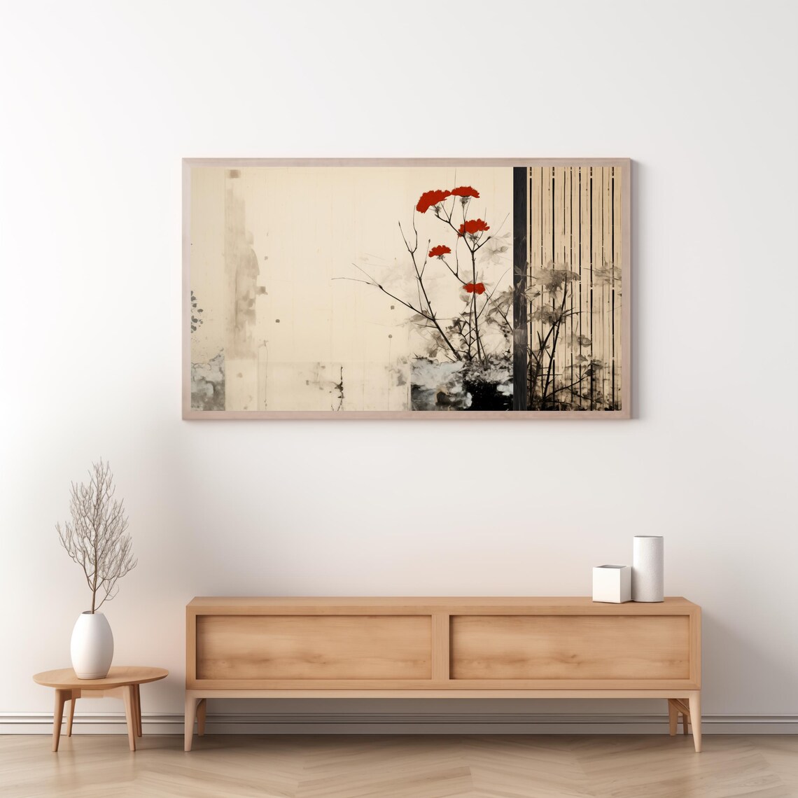 Samsung Frame TV Art Spring Wabi Sabi Art Spring Japandi Nature Japanese Nature Tv Art Japandi ...