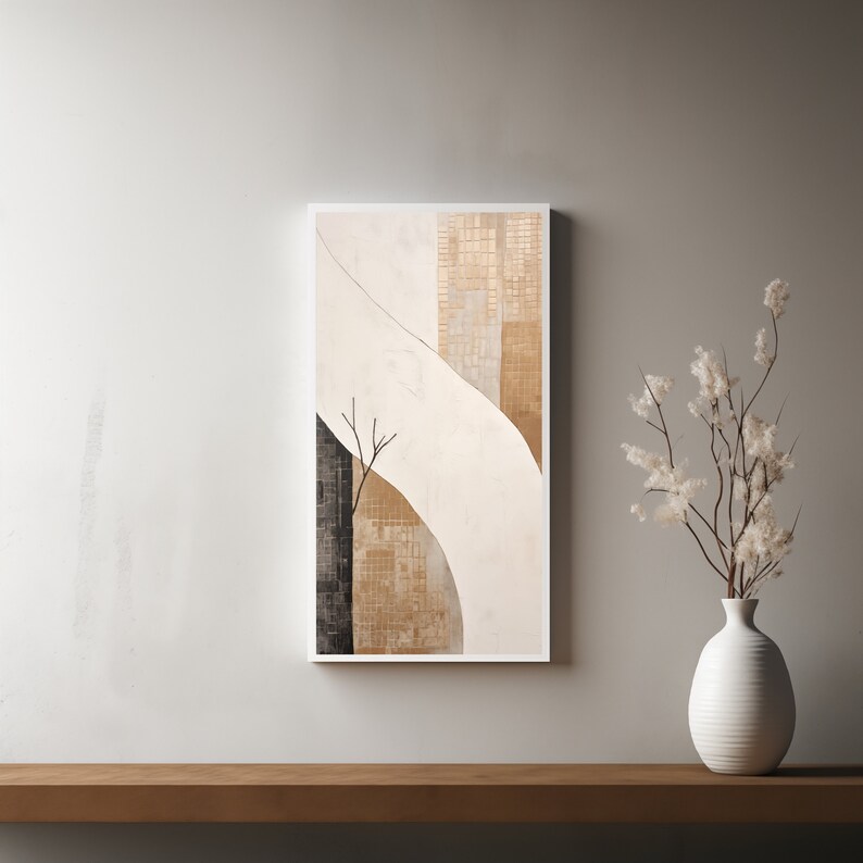 Japandi Narrow Wall Art Abstract Nature Textures Wabi Sabi Art Wabi Sabi Neutral Brown Instant ...