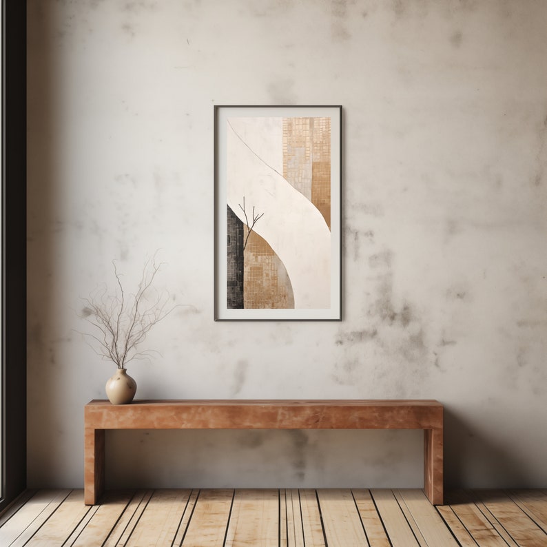Japandi Narrow Wall Art Abstract Nature Textures Wabi Sabi Art Wabi Sabi Neutral Brown Instant ...