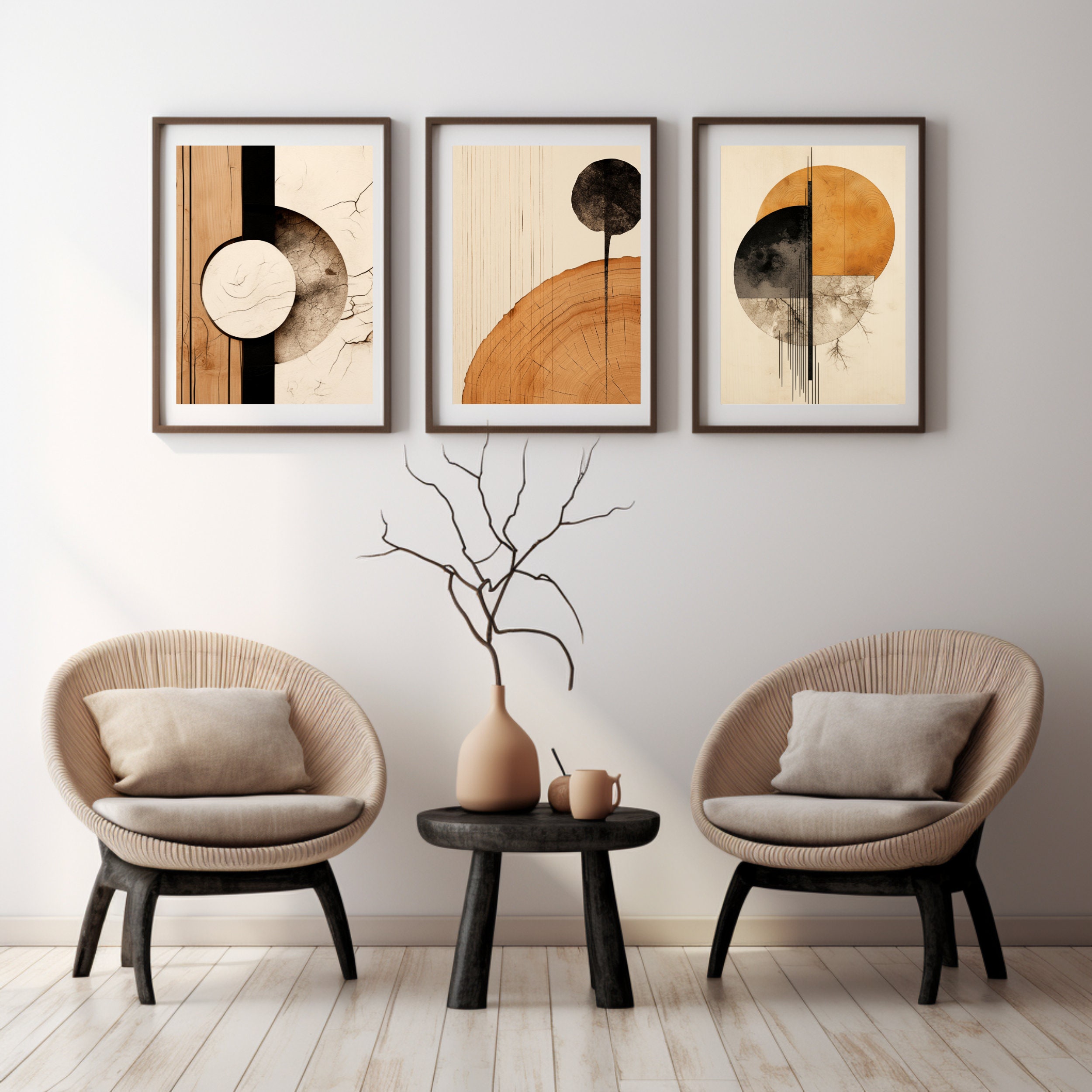 Set of 3 Japandi Wall Art | Japandi Art | Wabi Sabi Wall Art | Japandi ...
