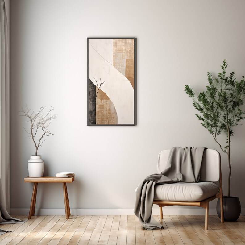 Japandi Narrow Wall Art Abstract Nature Textures Wabi Sabi Art Wabi Sabi Neutral Brown Instant ...