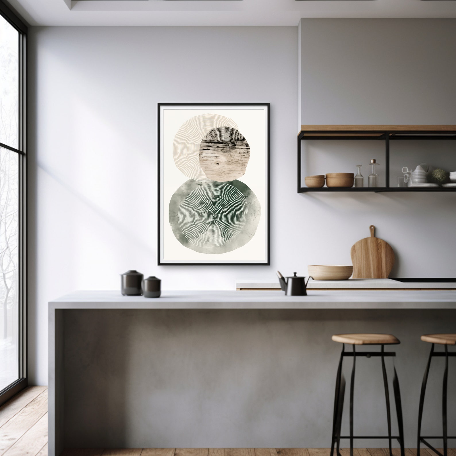 Japandi Wall Art Sage and Neutral Nature Wabi Sabi Art Abstract Nature Print Instant Download ...