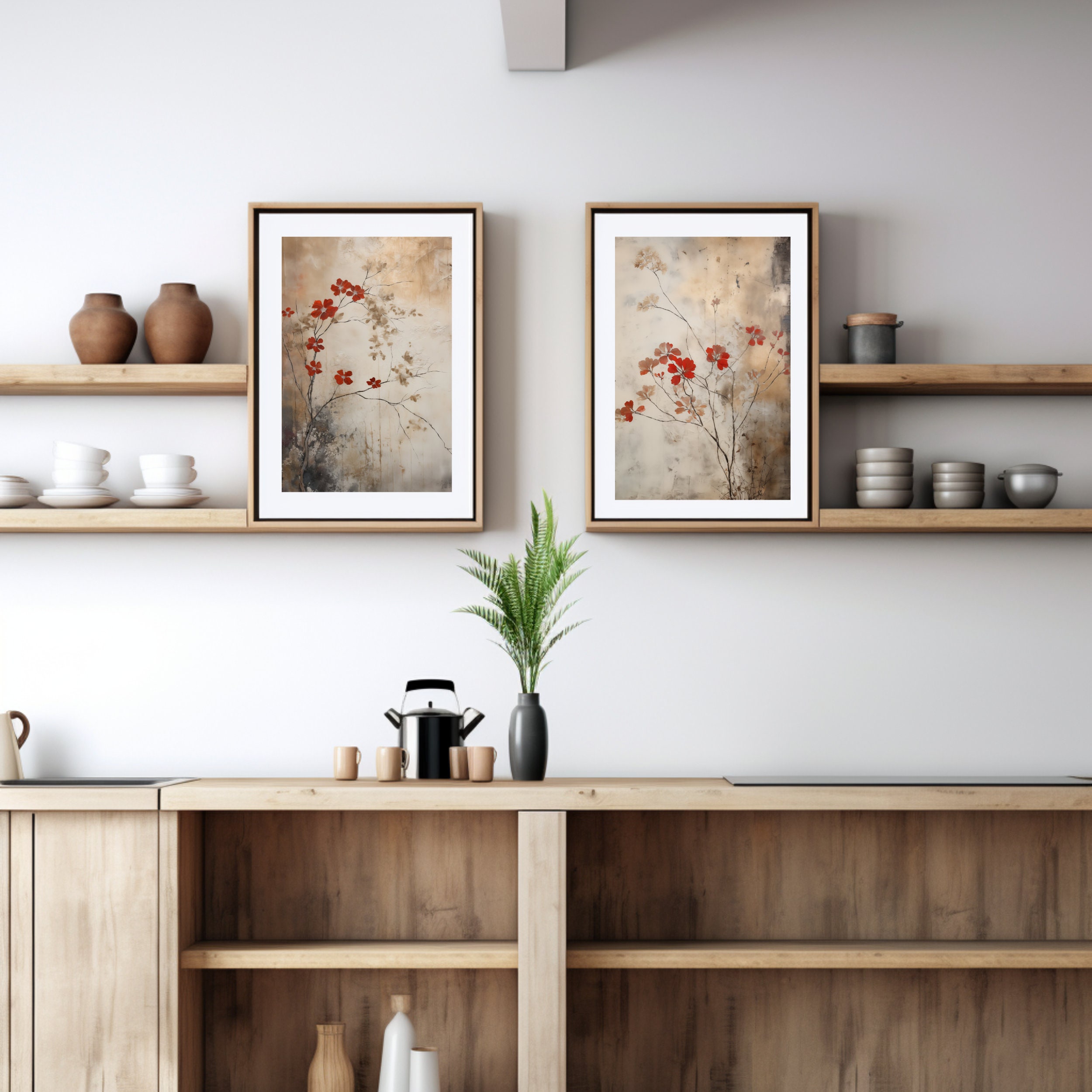 Set of 2 Japandi Wall Art Japandi Art Wabi Sabi Wall Art Japandi Wall ...